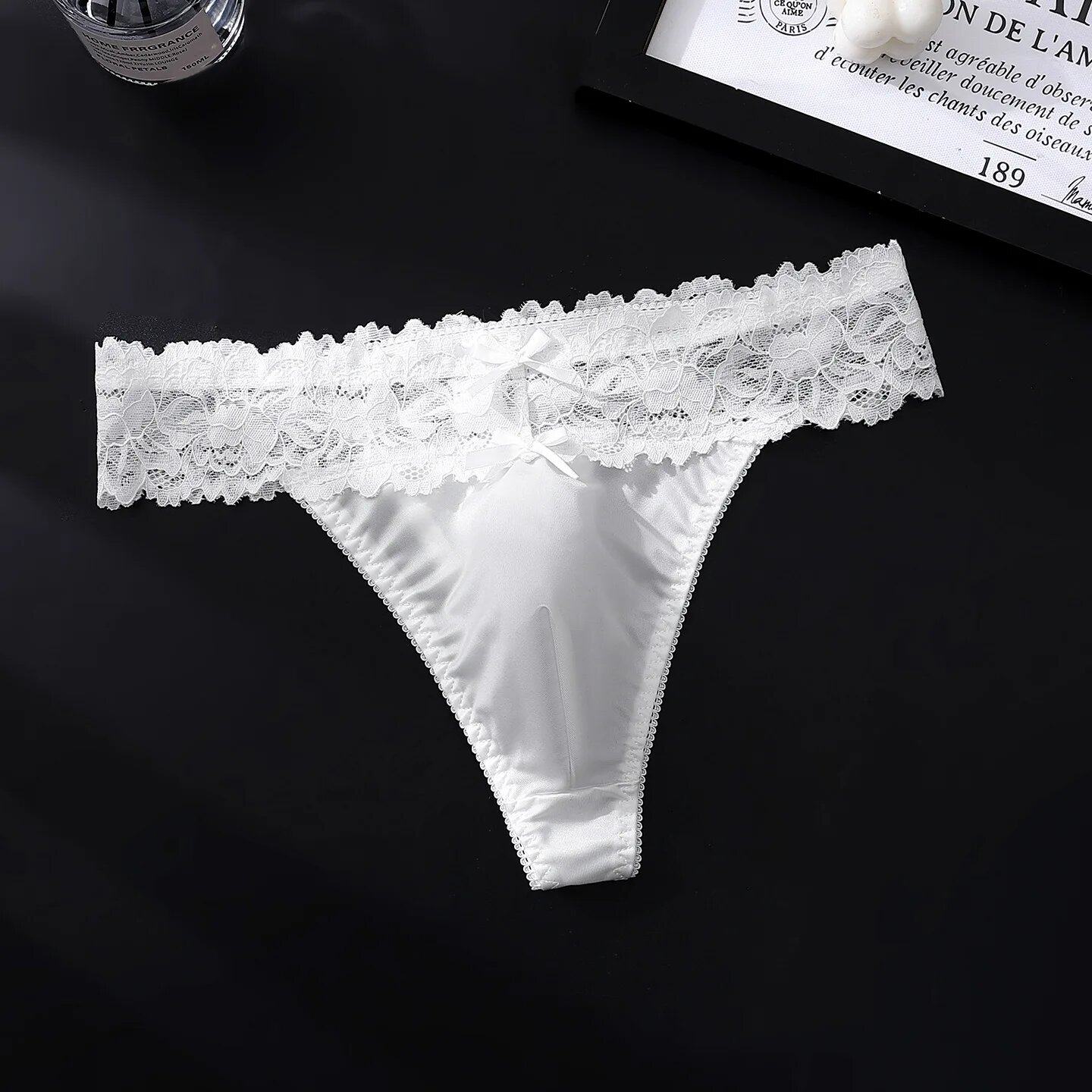 Мужские стринги из нейлона Белый, XL, White