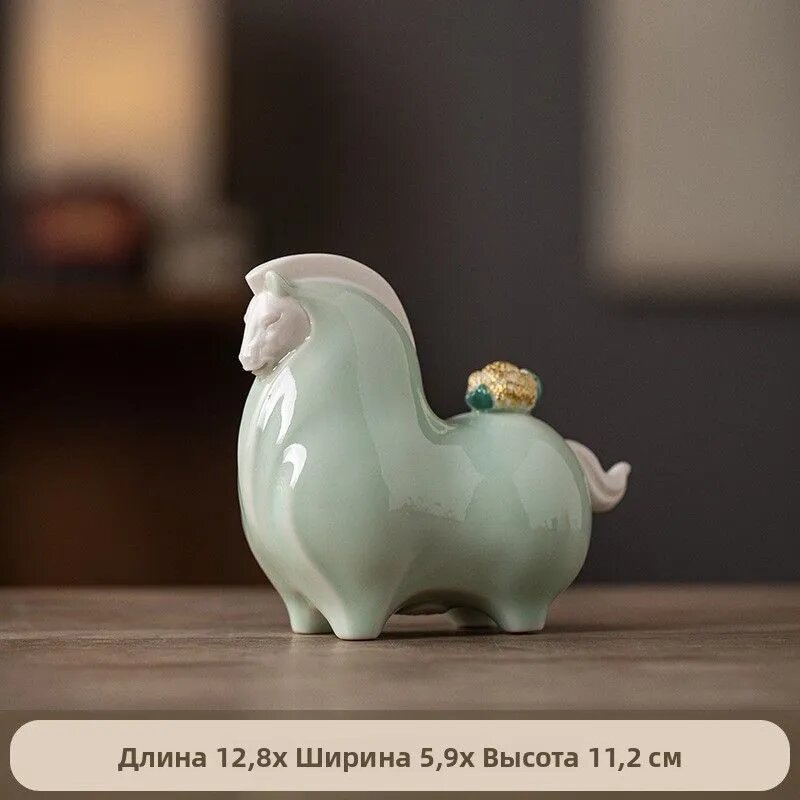 Статуэтка Танма - Версия процветания (Зеленый): 12.8*5.9*11.2 см, высота 11.2 см, длина 12.8 см