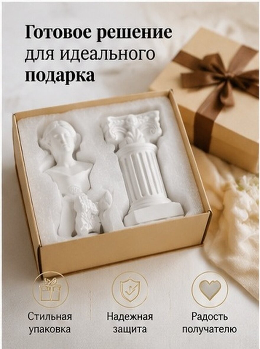 Набор Из 1 Штуки Статуэтка Древнегреческой Колонны И Богини Из Дurable Резины Для Украшения Дома 14.00X3.20X3.20Cm