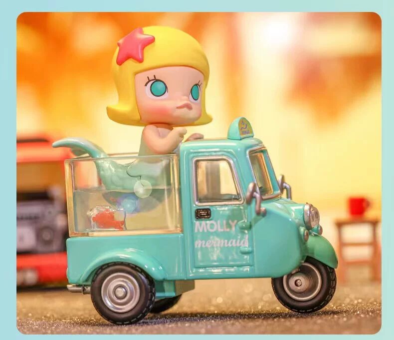 POP MART Molly Magic Card Series Mermaid Tuk-Tuk Collectible Figure, 10cm