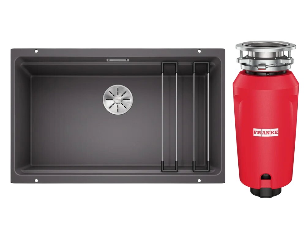 Комплект Мойка Blanco Etagon 700-U 73x46, темная скала, искусственный гранит / Измельчитель Franke 134.0715.094 механический