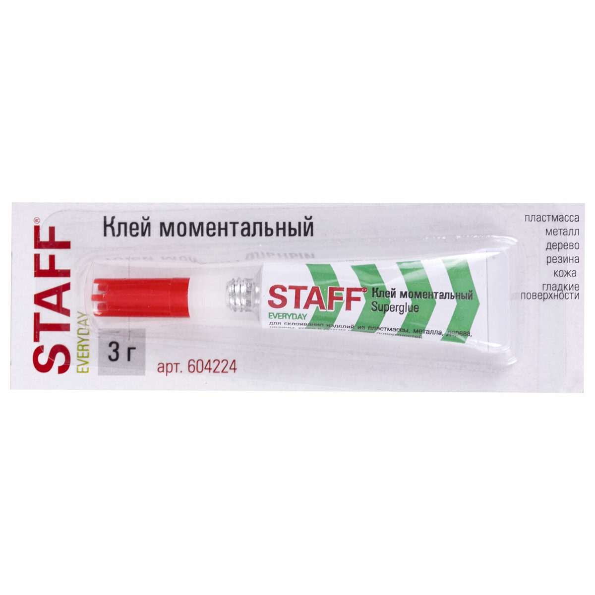 Клей универсальный Staff, моментальный, 3г, на ленте, 60шт. (604224)