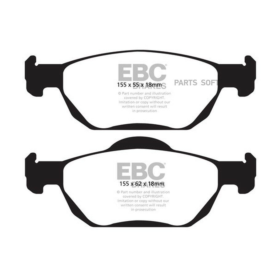 Накладки тормозные от официального дистрибьютора, EBC-BRAKES, артикул DPX2000