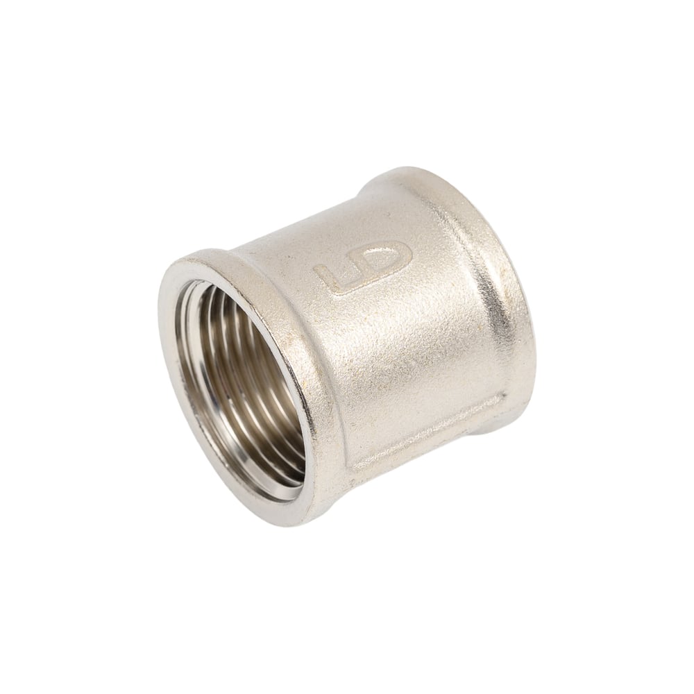 Муфта LD PRIDE DN20 (3/4") ВР латунь никель с биркой LD.67.502.20.1