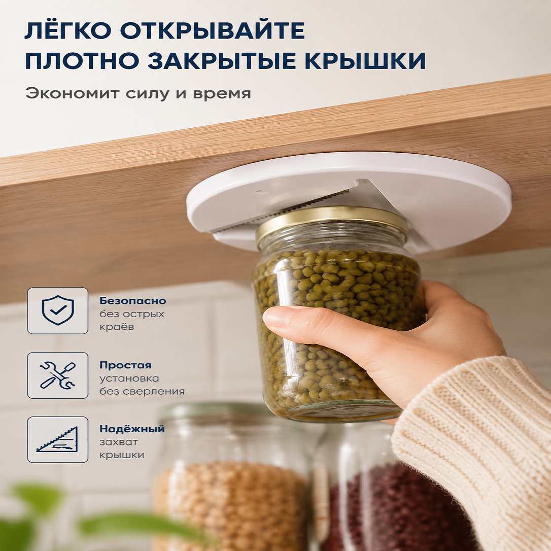 Новинка круглый открывашка для банок открывашка для кухонных шкафов открывашка под столом