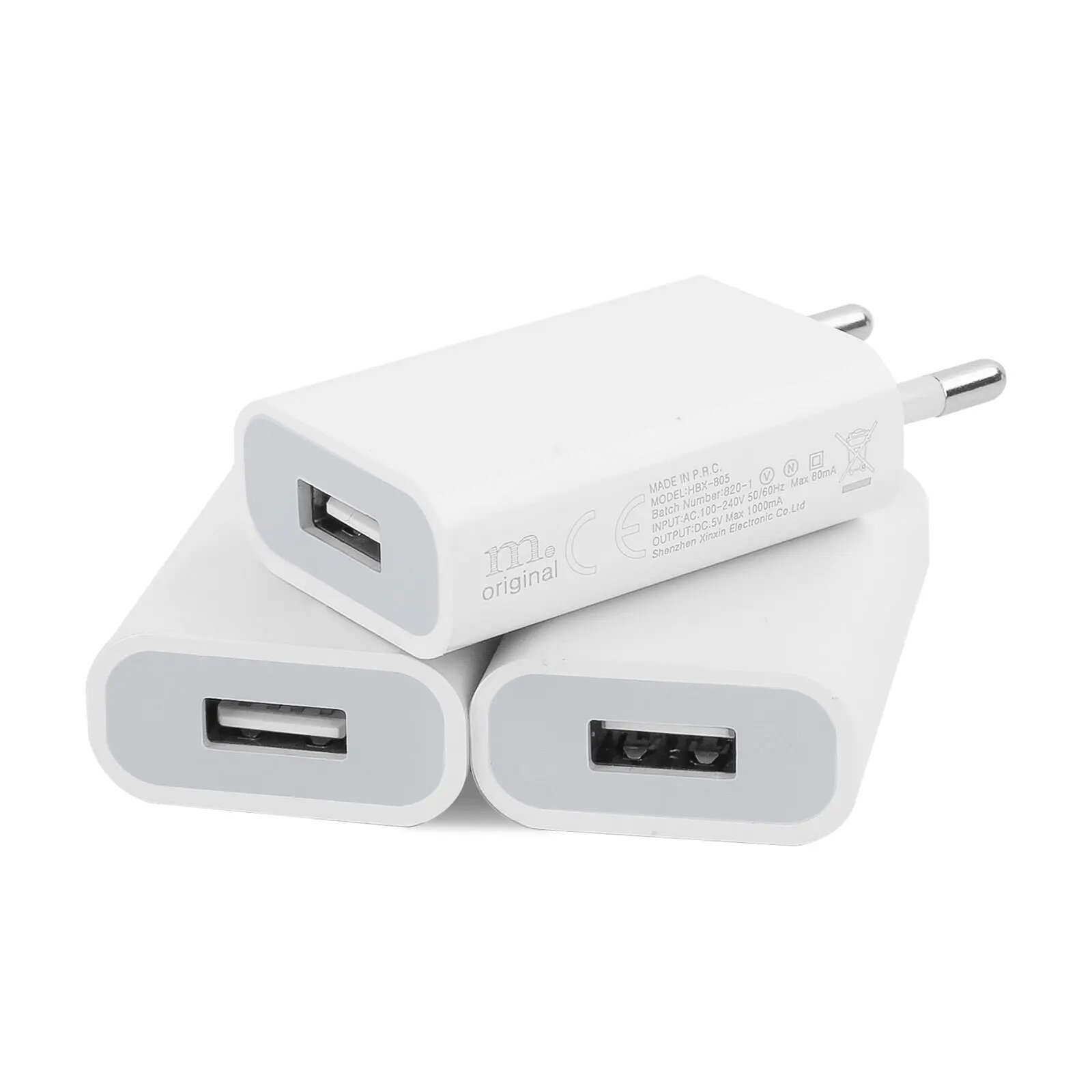 Блок питания USB 5 Вт, 3шт EU Plug