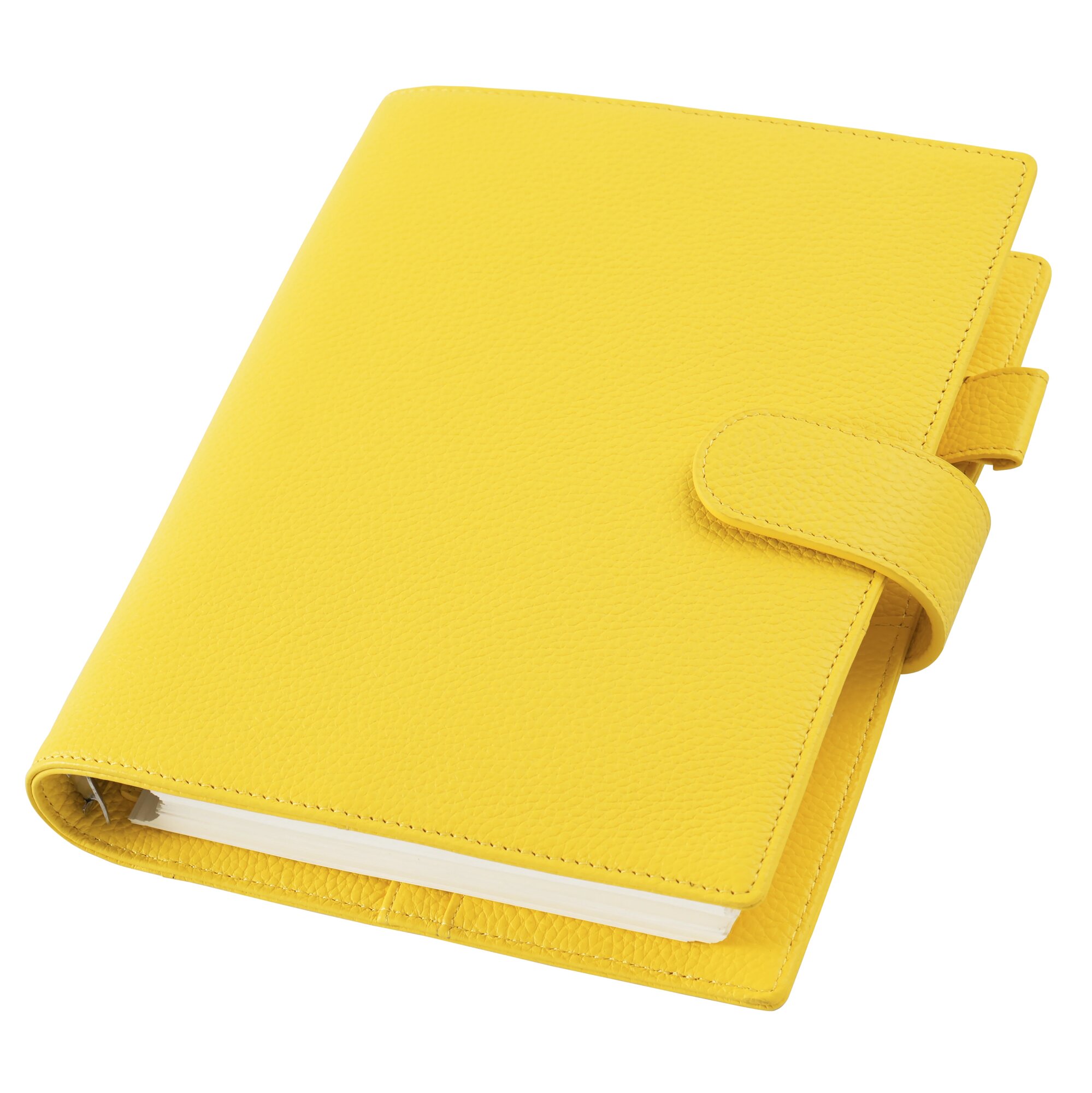 Moterm A5 Elite rings planner обложка Желтый, Pebbled Lemon yellow