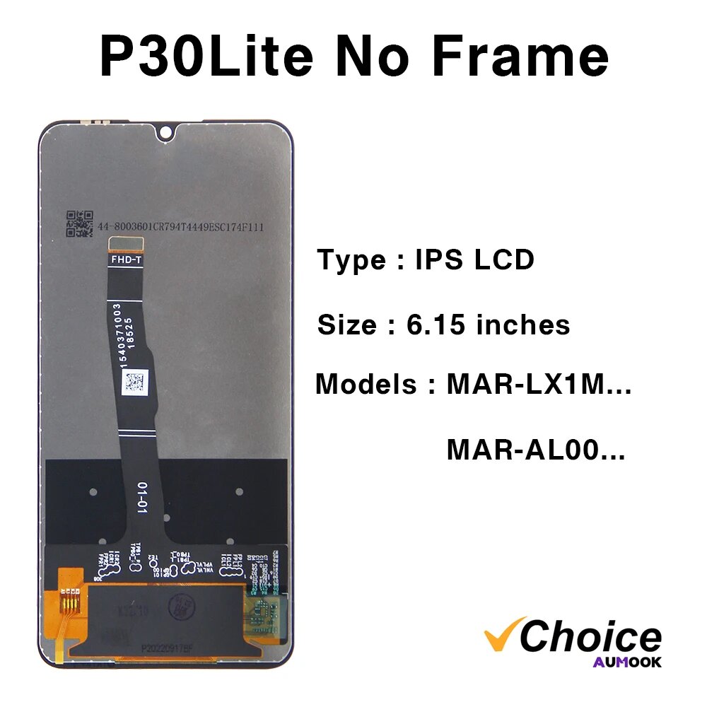 6,15-дюймовый экран P30Lite для HUAWEI P30 Lite, ЖК-дисплей, сенсорный экран, дигитайзер в No Frame