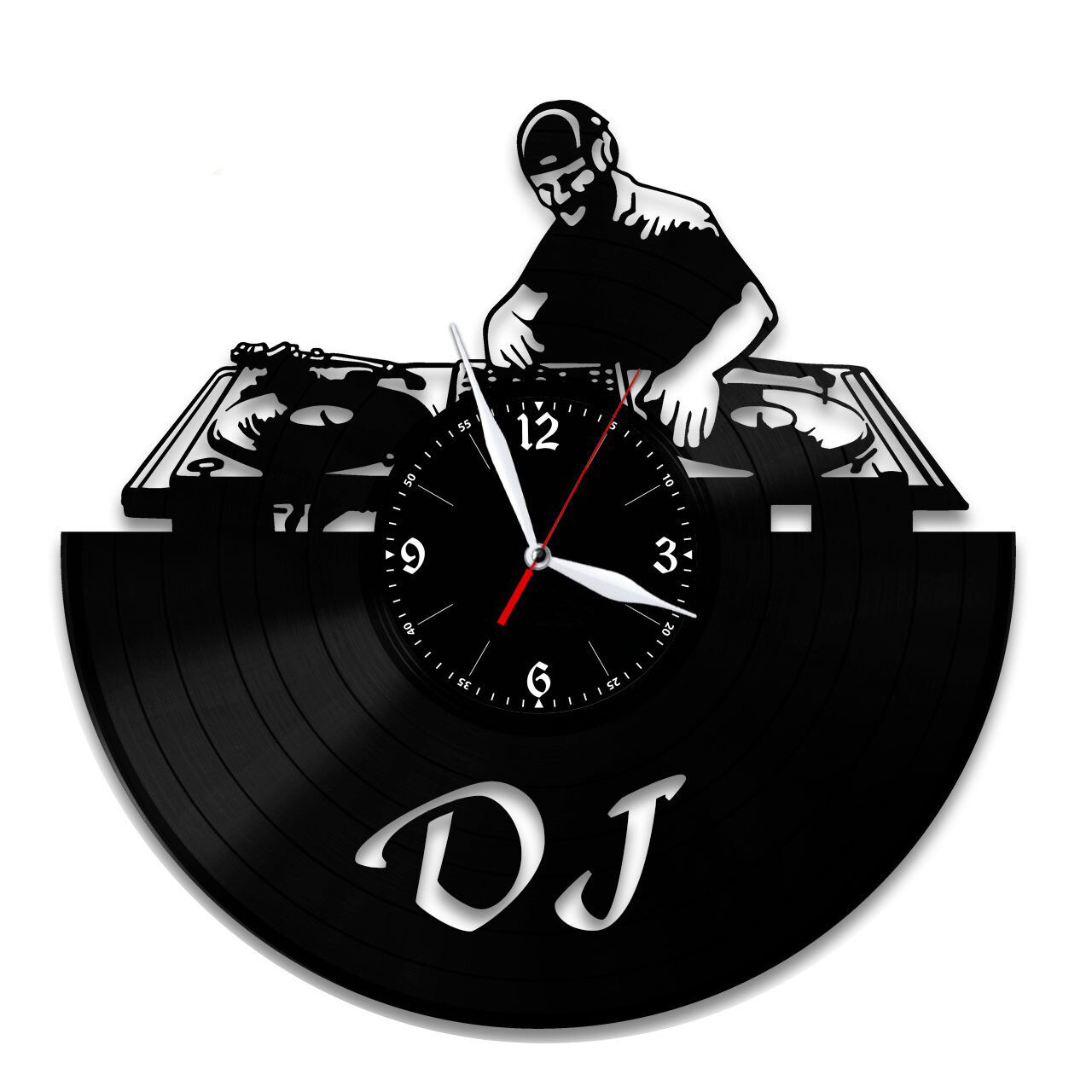 Настенные часы из виниловой пластинки "DJ"