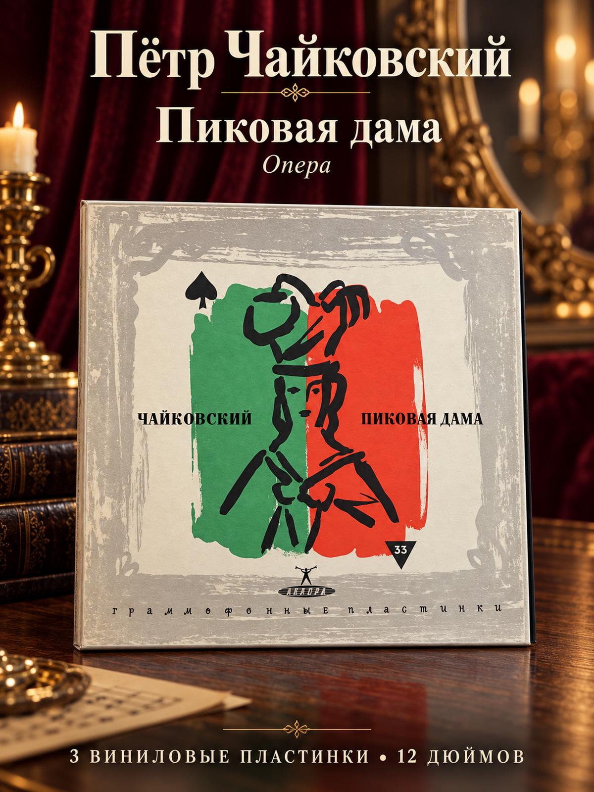 3 LP - бокс П. Чайковский - Пиковая Дама. 3 Виниловые пластинки в родном боксе . Аккорд . 12 дюймов. Классика
