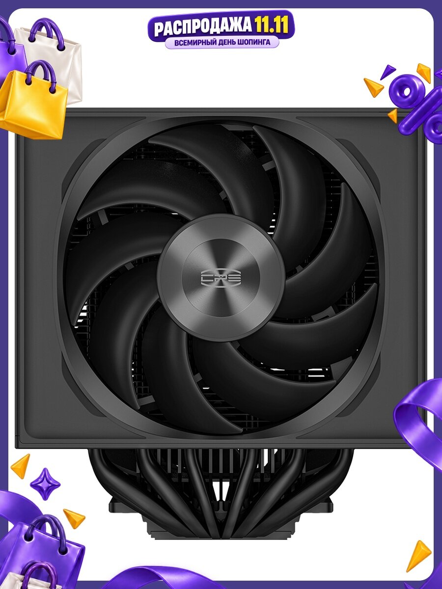 Кулер для процессора PCCooler RZ820 BK, 120 мм, 2200 об/мин, 32 дБ, 289Вт, 4-pin, гидродинамический подшипник