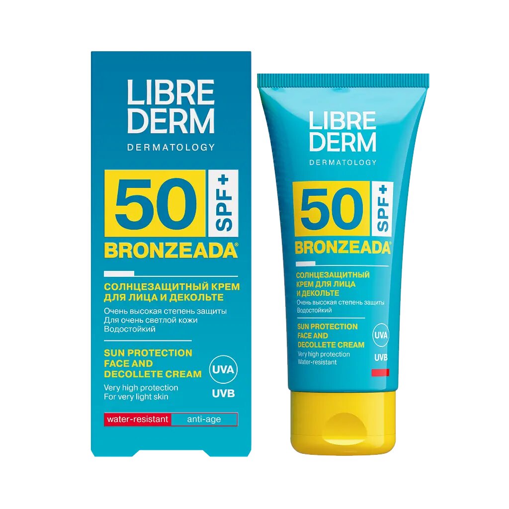 Либридерм (Librederm) Bronzeada Солнцезащитный крем для лица и зоны декольте SPF50 50 мл 1 шт