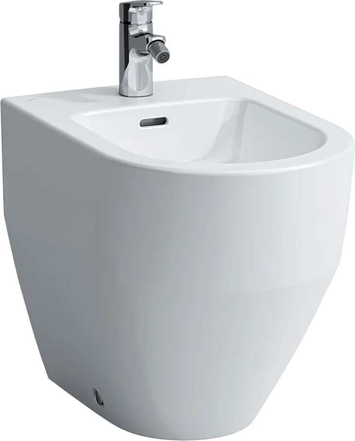 Биде напольное Laufen Pro 8.3295.2.000.302.1 белое, глянцевое, фарфор, овальное, со встроенным сливом-переливом
