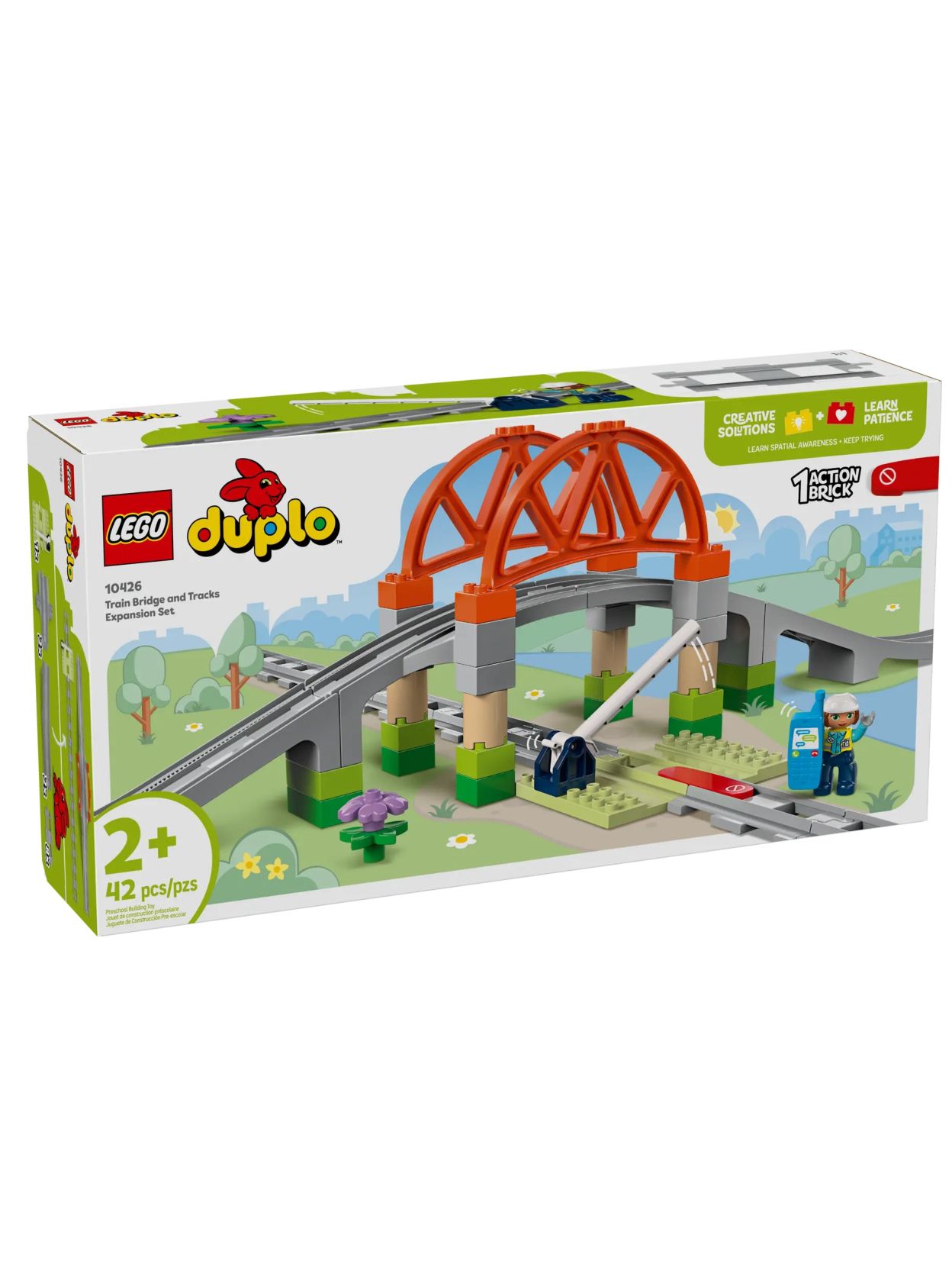 Конструктор LEGO DUPLO Железнодорожный мост и рельсы, 42 деталей, 2+, 10426