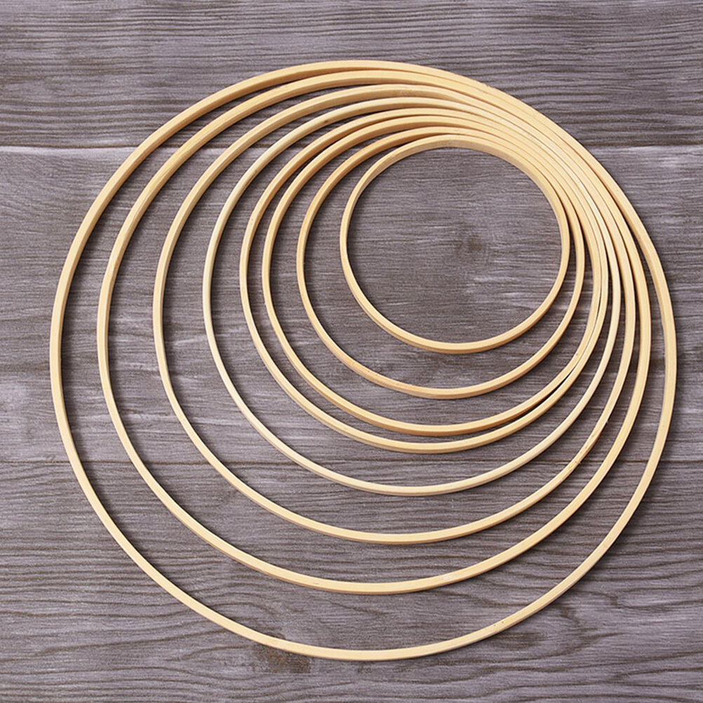 8 Штук Круглые Бамбуковые Рамки Для Венков DIY Поделки Размер 20x20x1 См