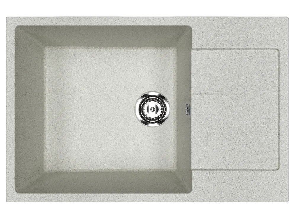 Мойка кухонная Ulgran U-602 -310 мраморная, 50x76, прямоугольная, мойка для кухни, с крылом, серая, матовая