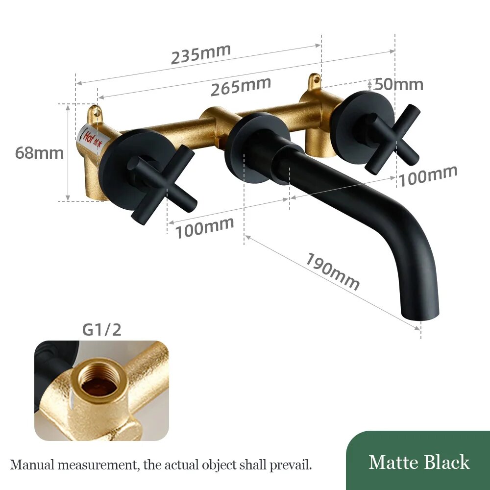 Смеситель для раковины Smesiteli матовое золото Matte Black, spout 15cm