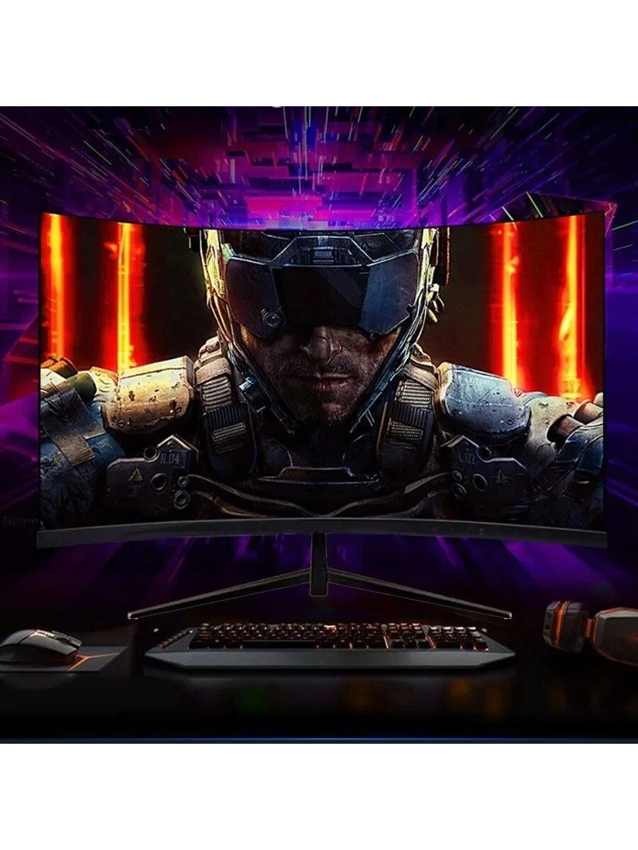 Монитор 24" черный, VA, 1920x1080 Full HD, 75 Гц, HDMI, DisplayPort, VGA