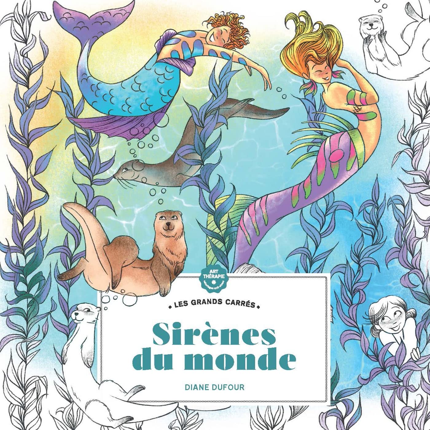 Раскраска Hachette Heroes Les Grands Carres Sirenes du monde - Сирены мира, 96 стр, мягкая обложка - 237671513X