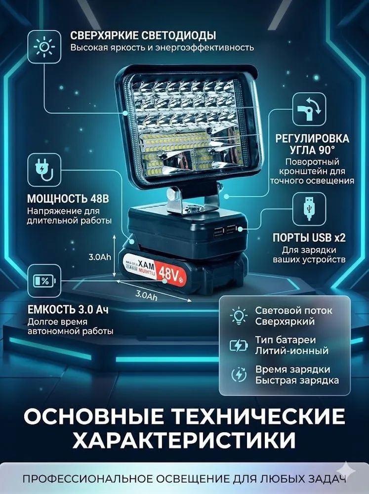 LED рабочий фонарь для улицы, кемпинг и барбекю, перезаряжаемый аварийный светильник без аккумулятора