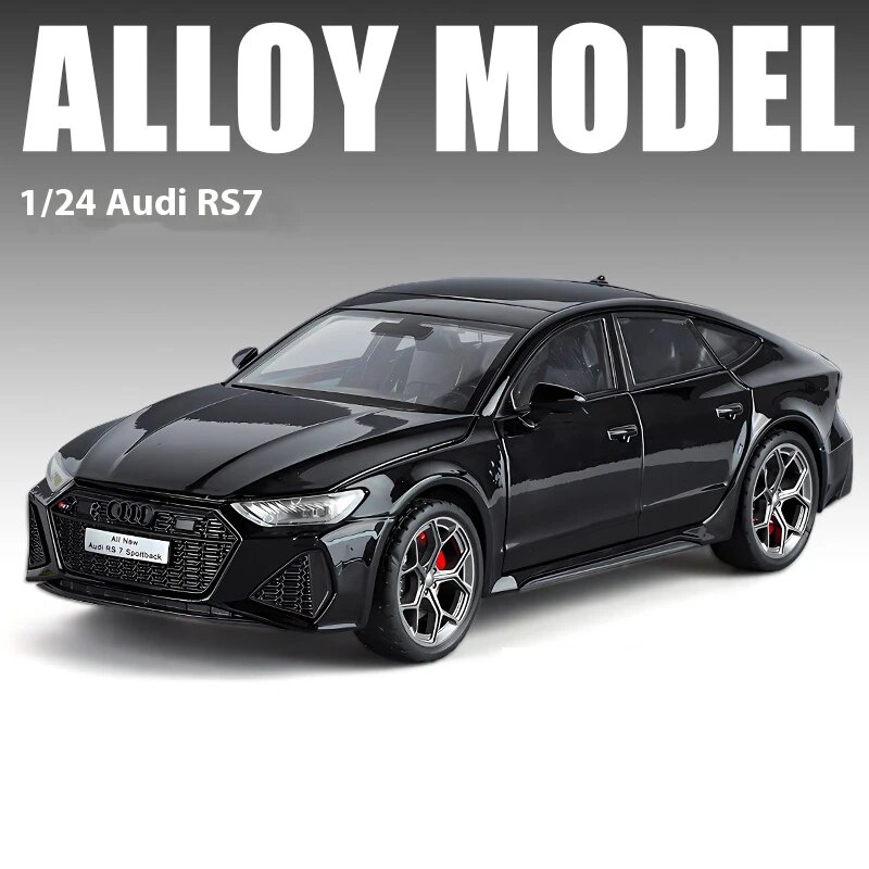 1:24 Audi RS7 Coupe, модель автомобиля из сплава, литая под давлением, металлическая игрушка, модель спортивного автомобиля, имитация звука, свет, коллекция, детская игрушка в подарок