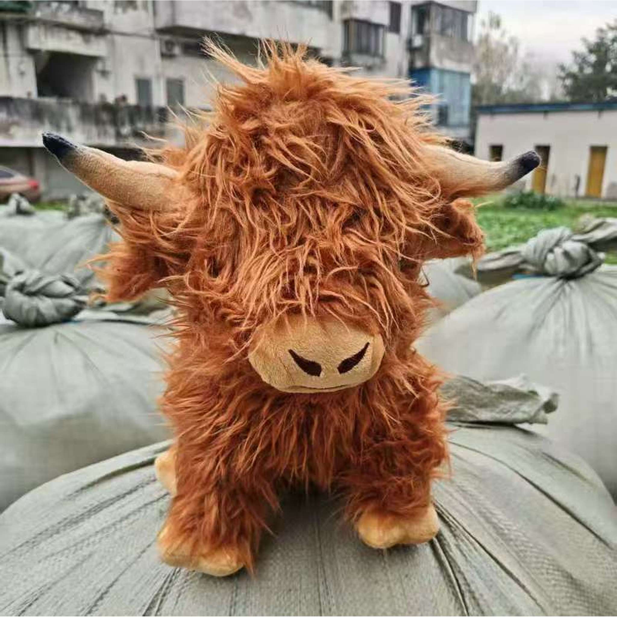 Имитация шотландской горной коровы, плюшевая игрушка-корова.