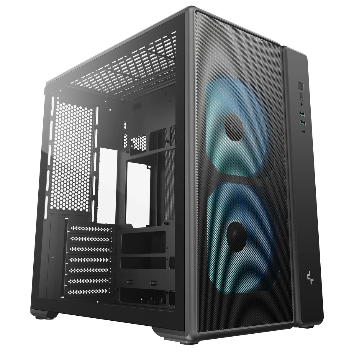 Корпус для ПК Deepcool CG590 MESH 2F, Middle Tower, ATX, Черный (R-CG590MESH-BKANA2-G)