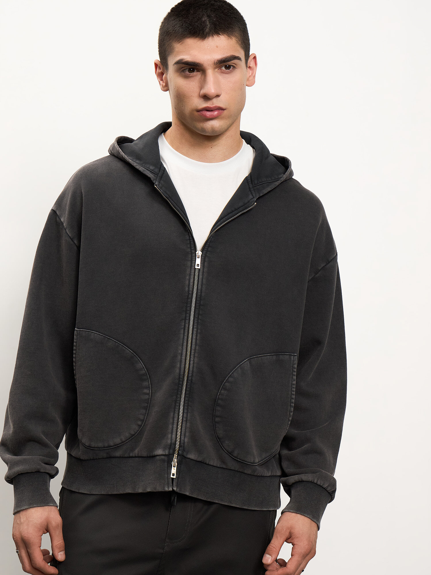 Толстовка Washed Full Zip French Terry Hoodie
