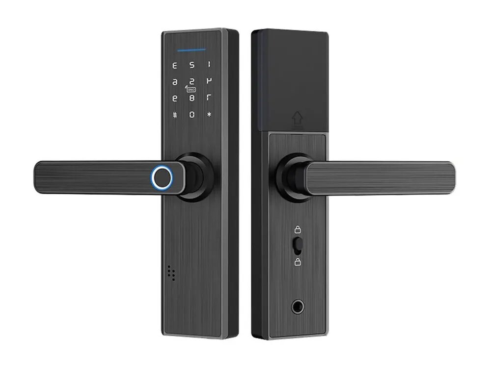 HDcom SL-804 Tuya-WiFi - биометрический Wi-Fi замок с отпечатком пальца на дверь - отправка на телефон уведомлений в подарочной упаковке