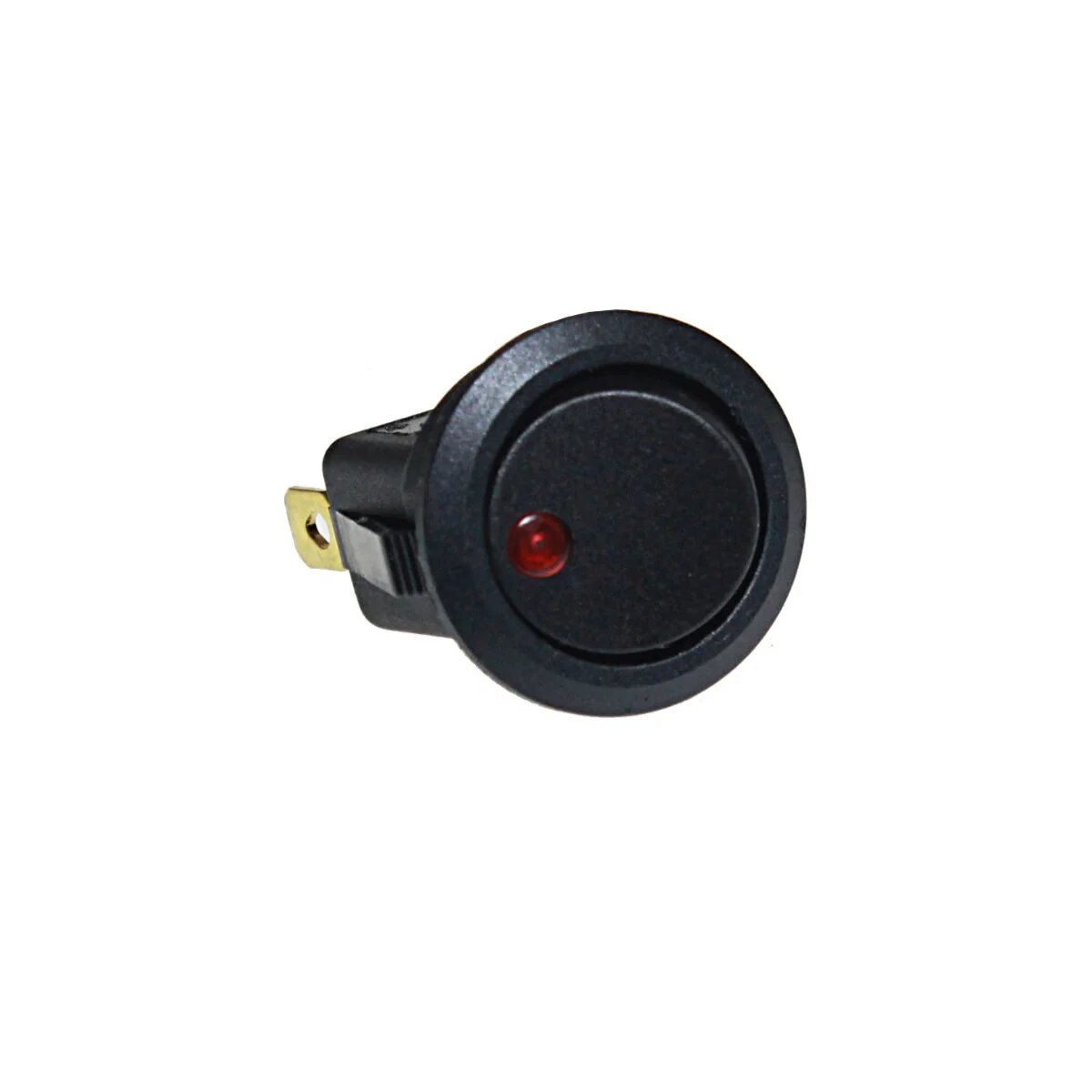 Клавиша 12V 20А круглая черная с красной LED подсветкой (3конт.) ON-OFF TM Nord YADA