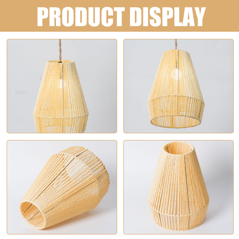 Желтый Абажур Из Бумажной Веревки Дiamетр 29.50X23.00X11.00Cm