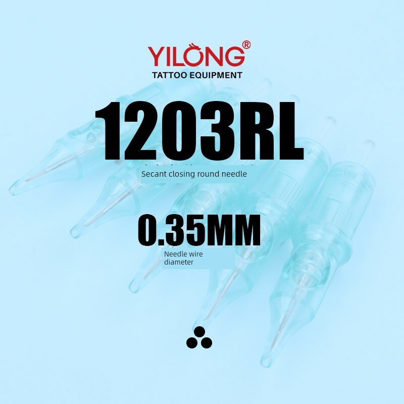 YILONG 1203RL Одноразовые иглы с закрытой линией разреза круглые упаковка 20 шт для профессионального тату