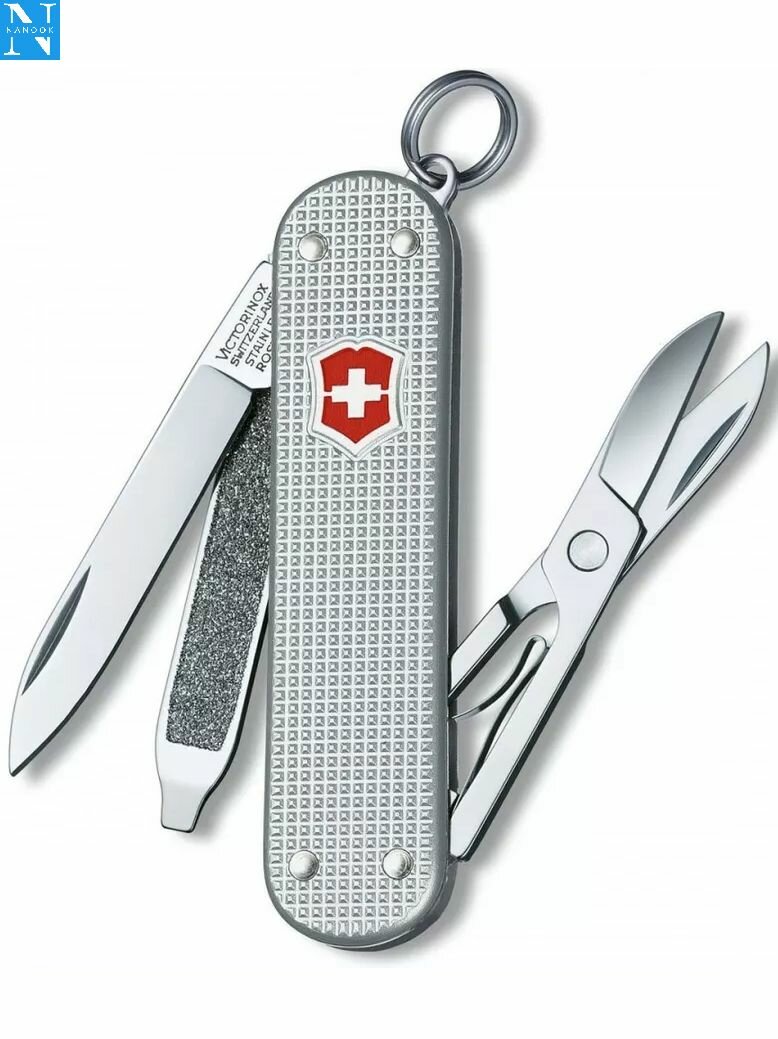 Нож-брелок Victorinox Classic Alox Silver 0.6221.26, 58 мм, 5 функций, Алюминиевая рукоять