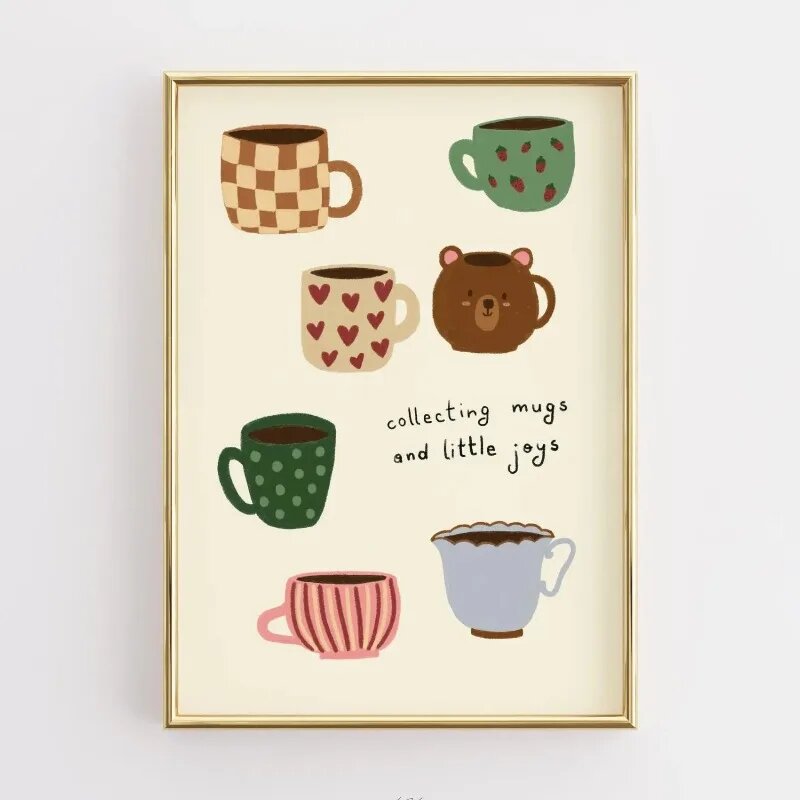 Абстрактная печать на холсте с изображением еды и цитатами TL3437, 30x40cm no frame