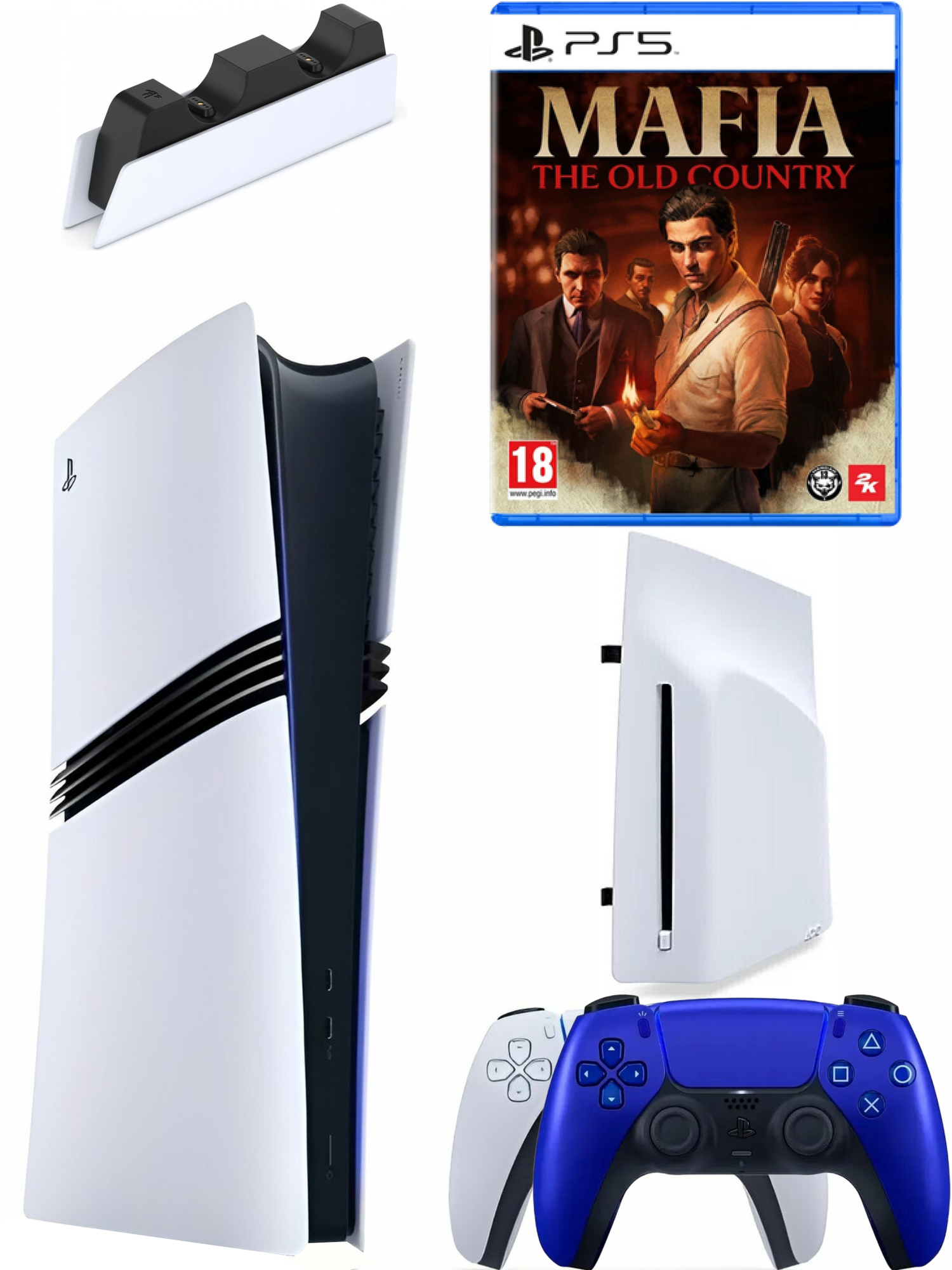 Игровая приставка Sony PS 5 Pro Digital Edition+Зарядная станция+ Дисковод +2-ой геймпад+Mafia: The Old Country,2Tb SSD