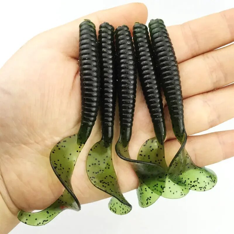 Силиконовые черви 8 см, 5 шт, Цвет: 5pcs-C