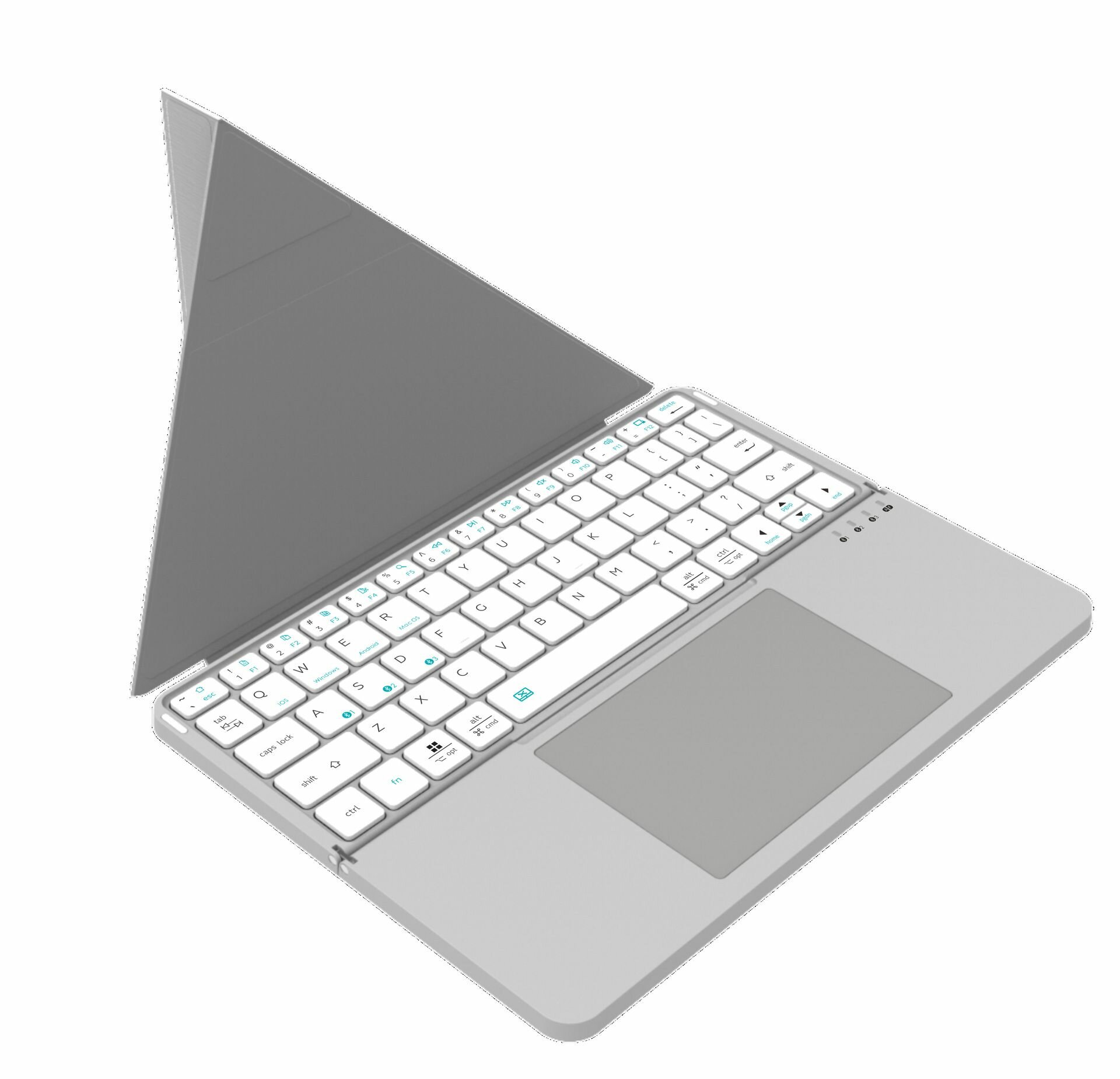 Клавиатура Bluetooth 2-в-1 для планшета, с тачпадом и складной подставкой, портативная беспроводная, для планшетов, ноутбуков и ПК, английская + русская раскладка