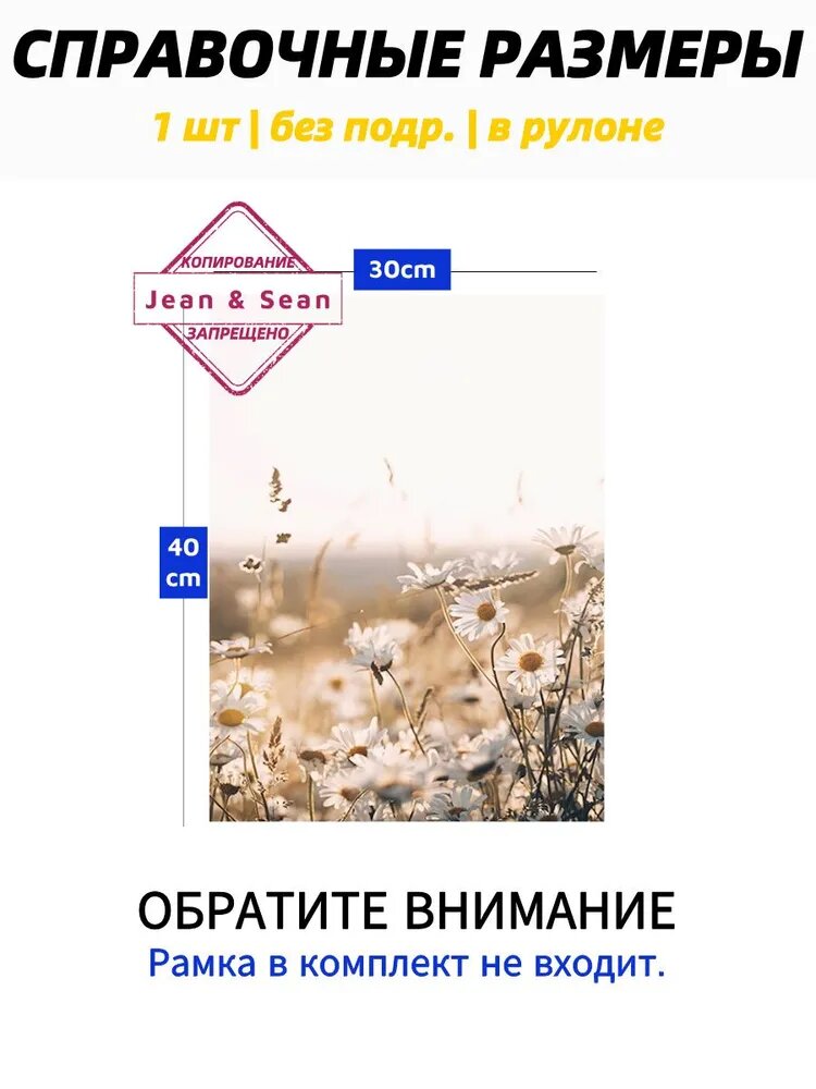 Постер "Jean & Sean / картина на стену / холст без подрамника / подарок для дома / Картина на отрезном холсте «Лето и осень", 40 см х 30 см