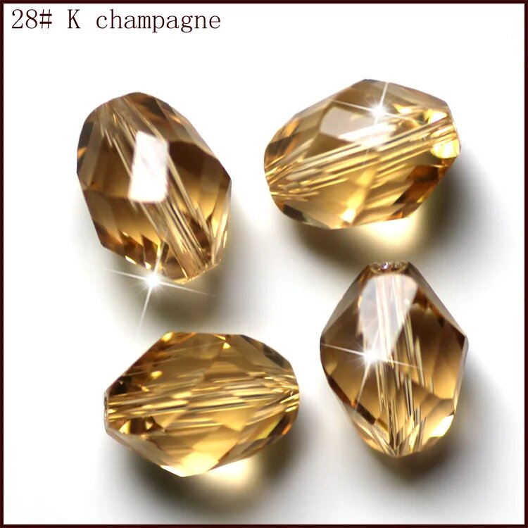 Стеклянные бусины-разделители овальные 13x10 мм 50 шт gold champagne
