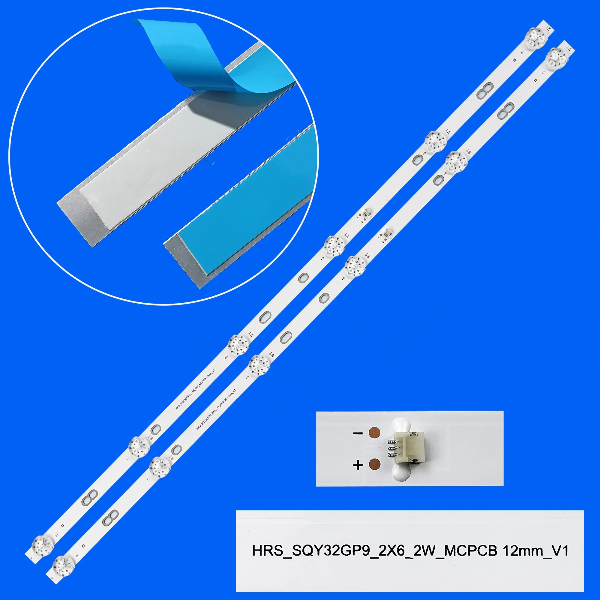 Светодиодная лента подсветки Econ EX-32HT010B 32S04B HRS_SQY32GP9_2X6_2W_MCPCB 12mm_V1 2 шт.