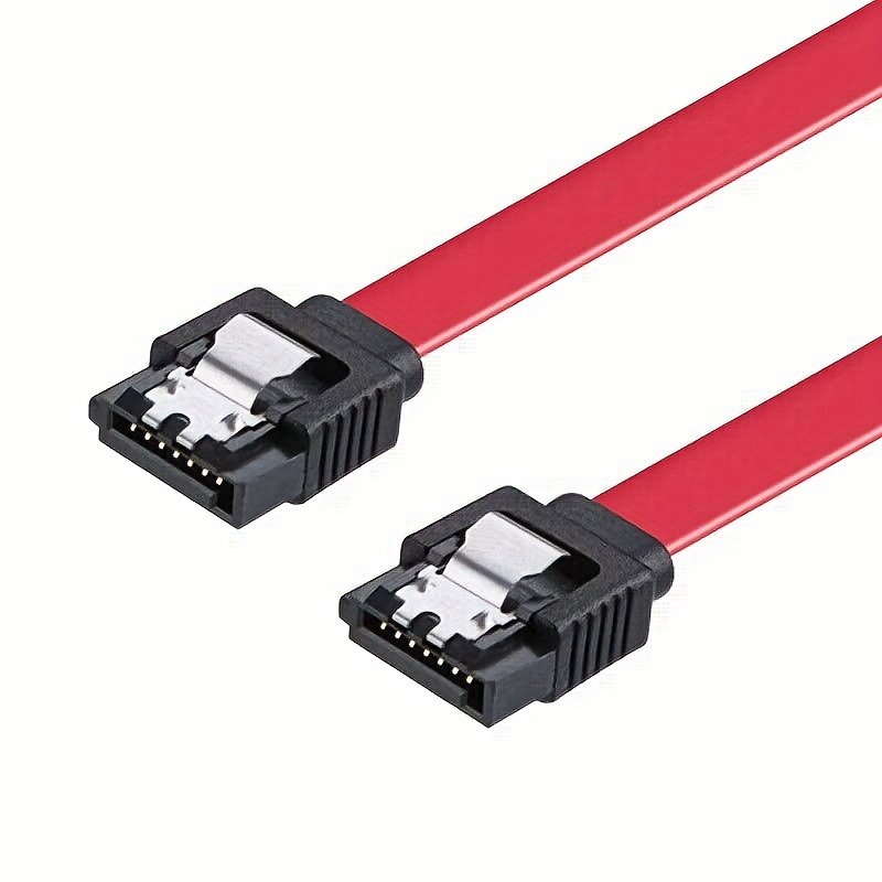 Гибкий SATA 3.0 кабель для SSD, 8 контактов, красный, двойной прямой разъем