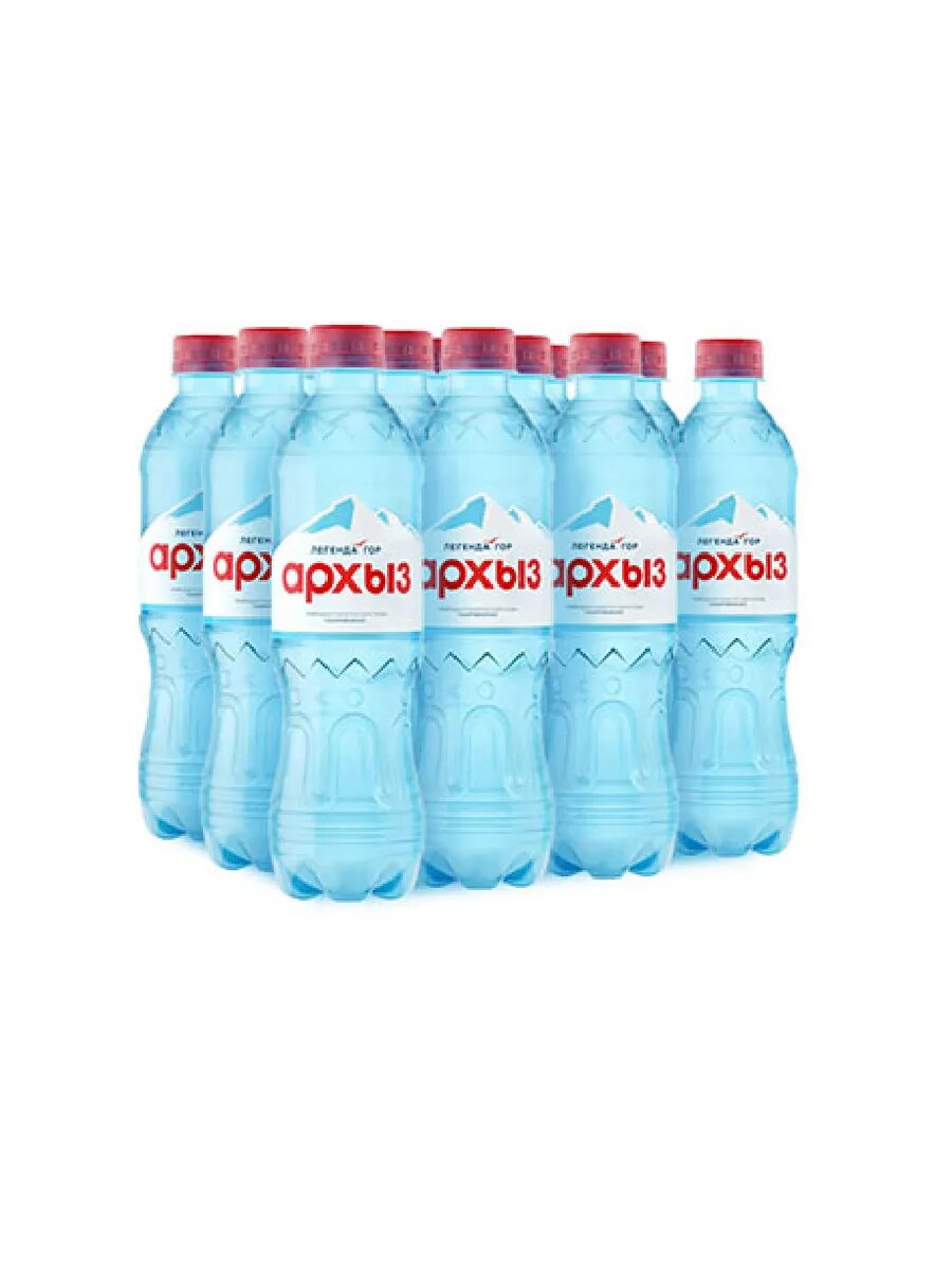 Легенда гор Архыз Вода минеральная газированная, 0,5 л, 12 шт