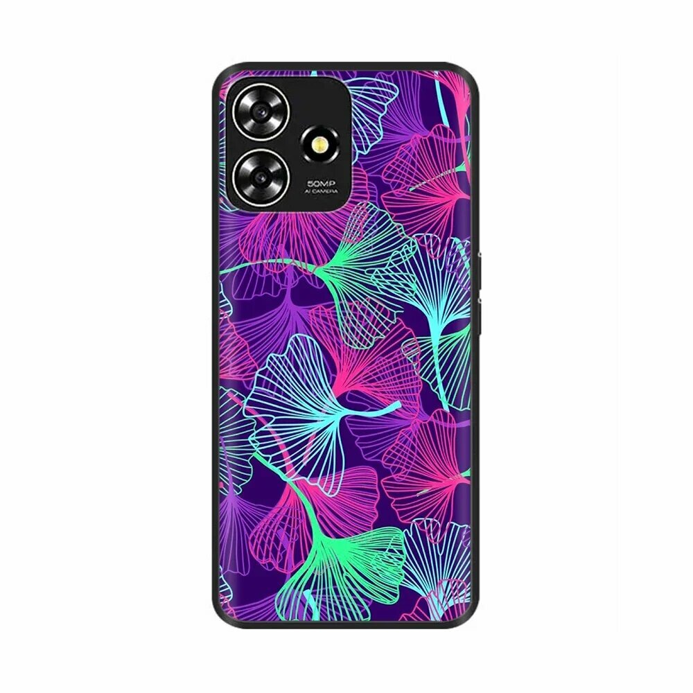 Чехол ZTE Blade V50 Design 4G, неоновый принт, черный