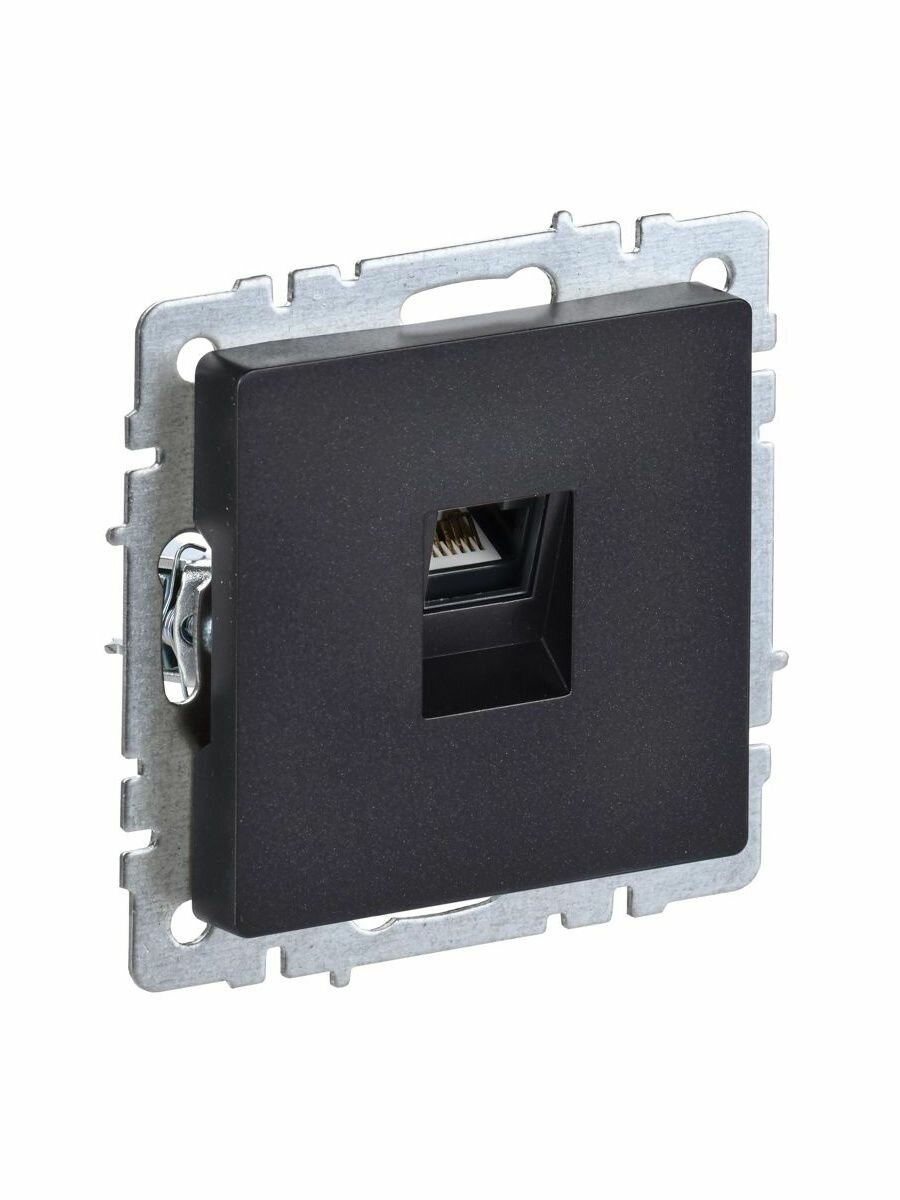 Розетка компьютерная СП RJ45 кат.5E BRITE РК10-БрЧ механизм черн. IEK BR-K10-1-K02