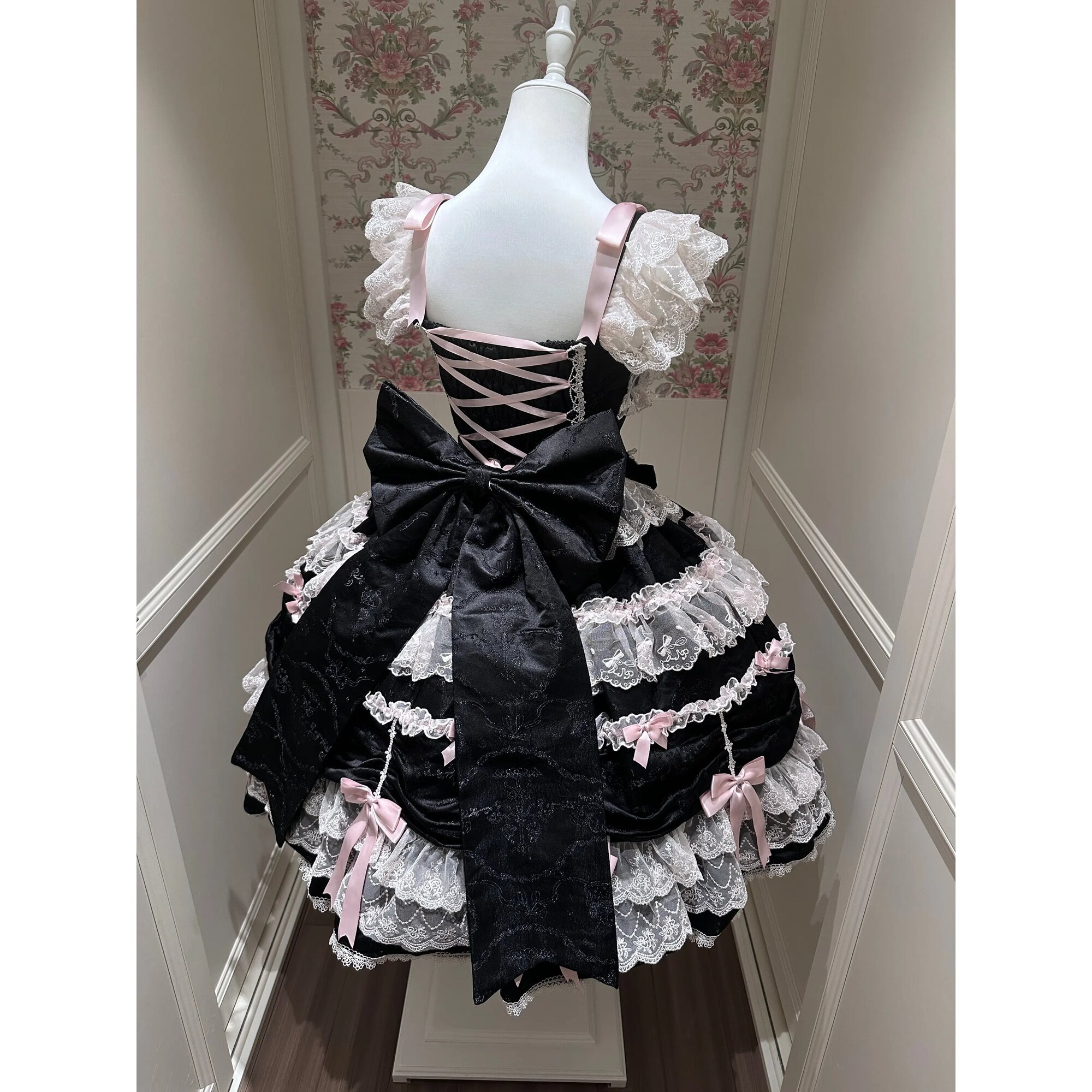 Платье Лолита Chimavvi, полиэстер, размер S/M/L Черный, S, Black pink jsk bow