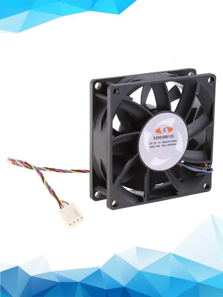 Вентилятор KZ8025B012U 8см 80мм 12В 1.00А 4pin PWM шарикоподшипниковый