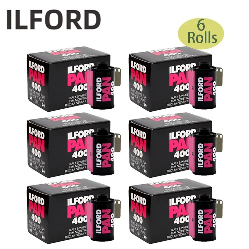 Высококонтрастная грубая гуманистическая записывающая пленка Ilford PAN 400, черно-белая отрицательная пленка 135 35 мм для пленочной камеры Kodak F8