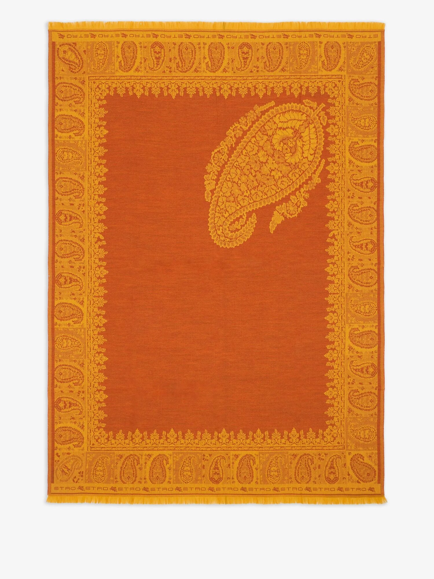 Одеяло с узором пейсли (140 x 180 см), OneSize , оранжевый