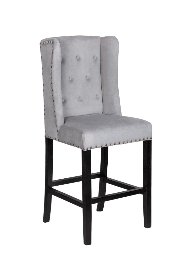 Полубарный стул Mak-interior Skipton Grey velvet
