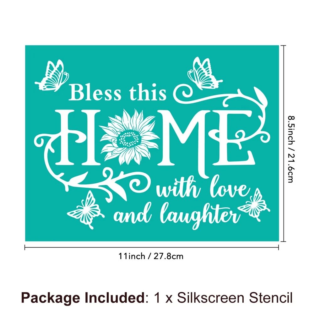 Трафарет для шелкографии "Bless this Home" SWY0209